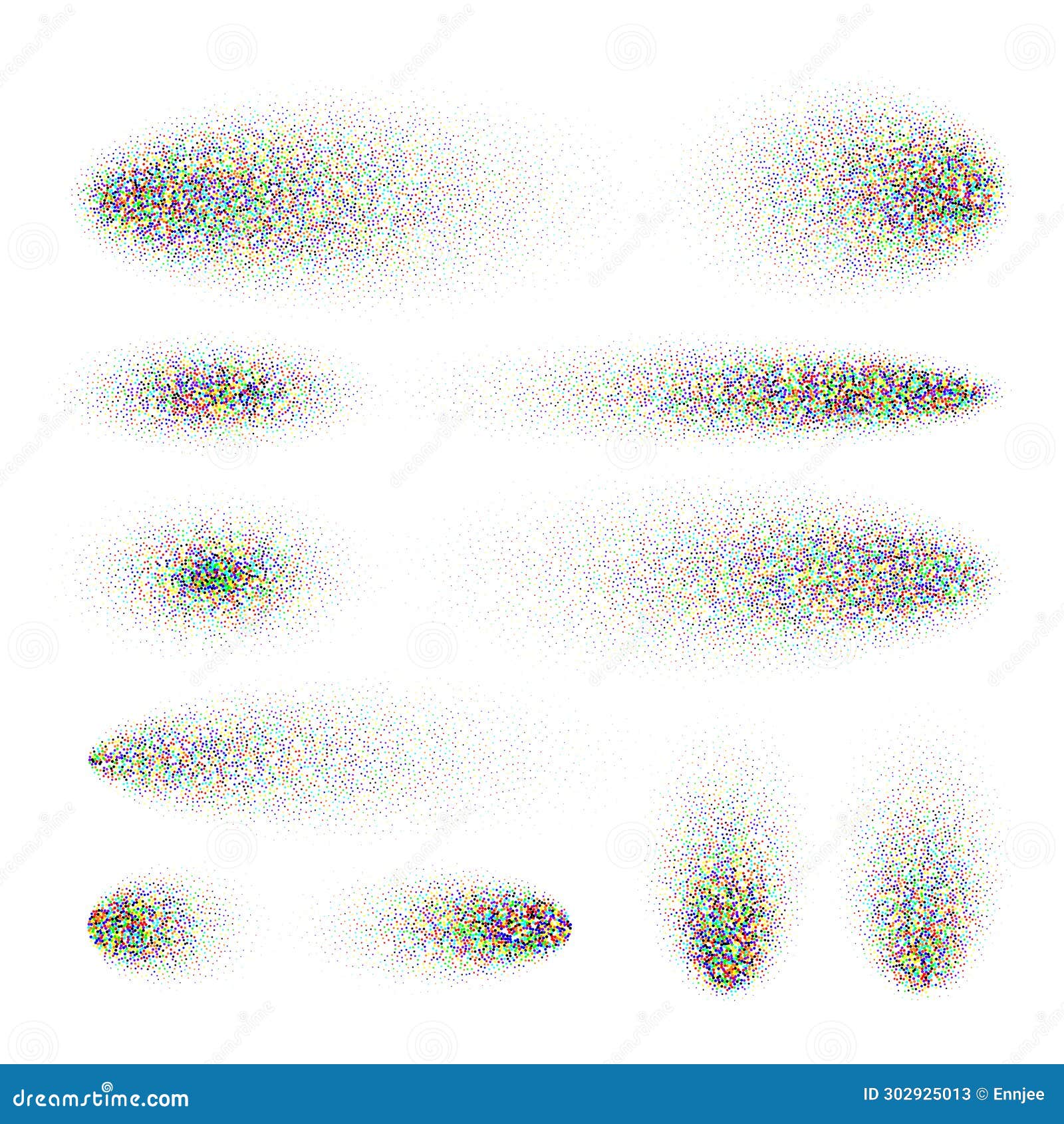 Stipple Shadows Set, Dotted Design Elements. Fading Gradient. Stippling ...