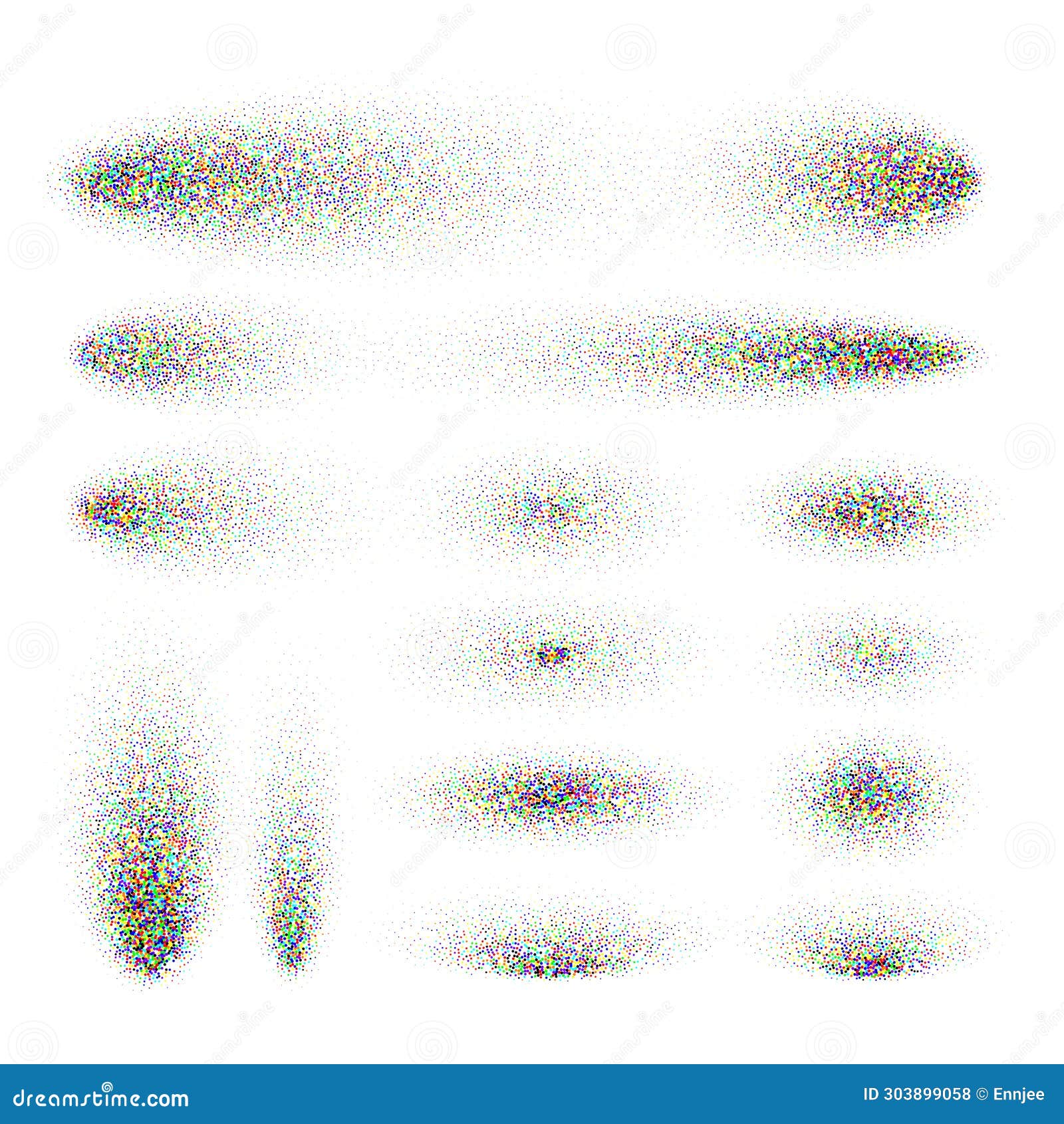 Stipple Shadows Set, Dotted Design Elements. Fading Gradient. Stippling ...