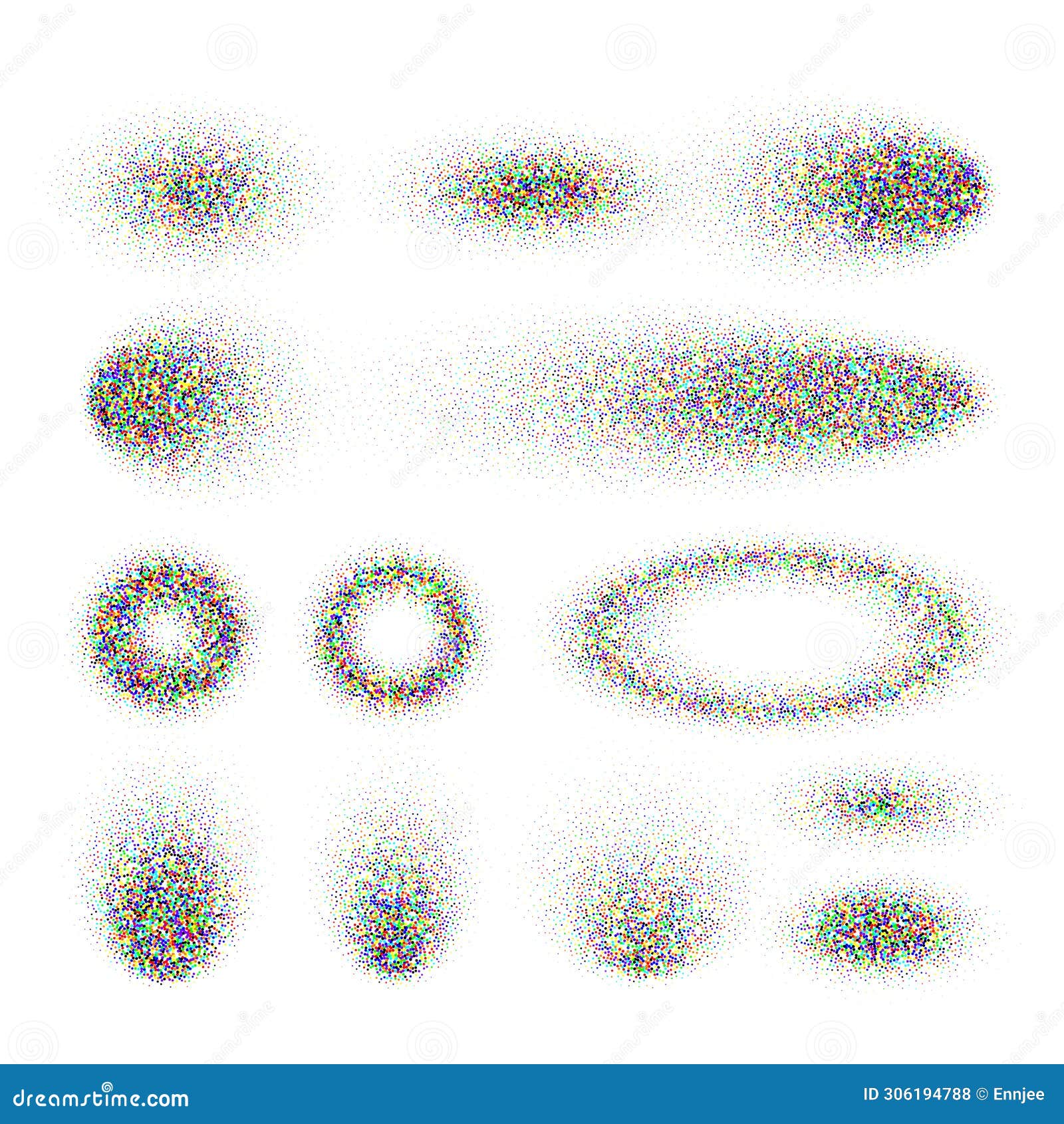 Stipple Shadows Set, Vintage Dotted Design Elements. Fading Gradient ...