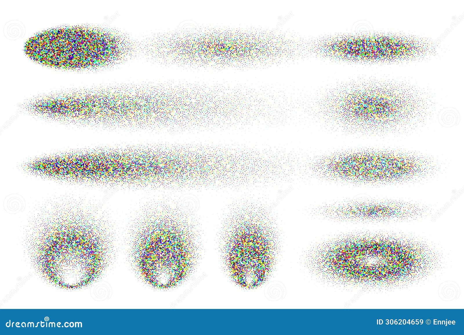 Stipple Shadows Set, Dotted Design Elements. Fading Gradient. Stippling ...