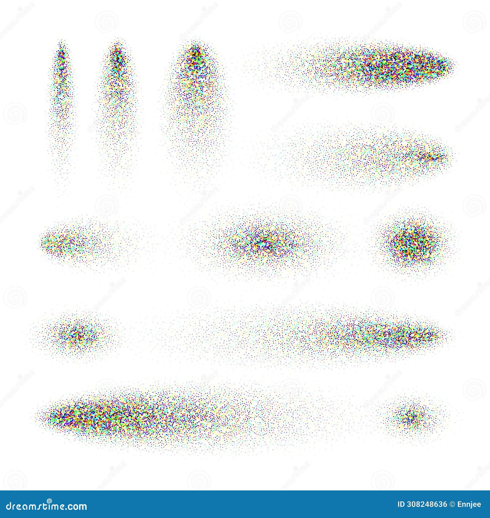 Stipple Shadows Set, Vintage Dotted Design Elements. Fading Gradient ...