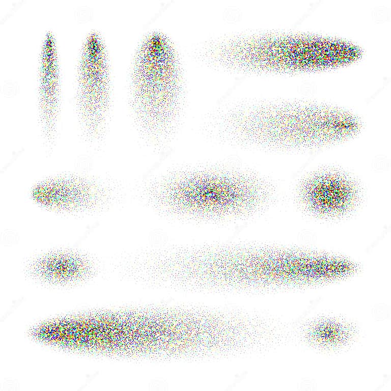 Stipple Shadows Set, Dotted Design Elements. Fading Gradient. Stippling ...