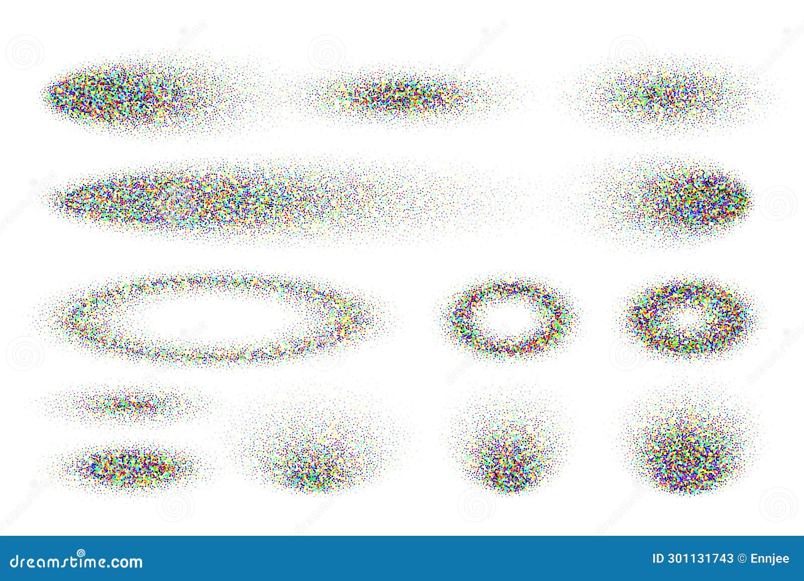 Stipple Shadows Set, Dotted Design Elements. Fading Gradient. Stippling ...