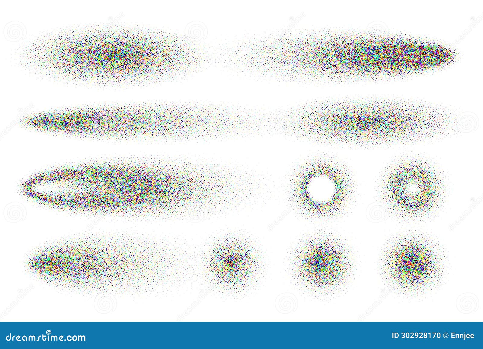 Stipple Shadows Set, Dotted Design Elements. Fading Gradient. Stippling ...
