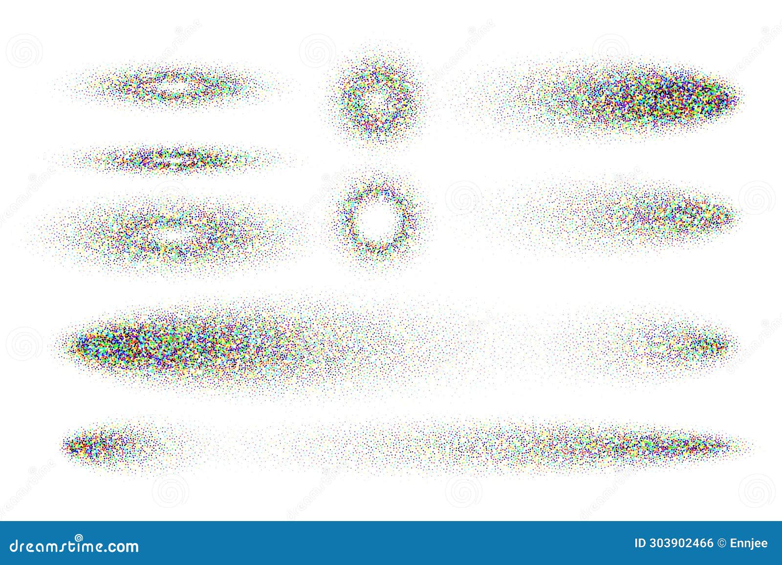 Stipple Shadows Set, Dotted Design Elements. Fading Gradient. Stippling ...