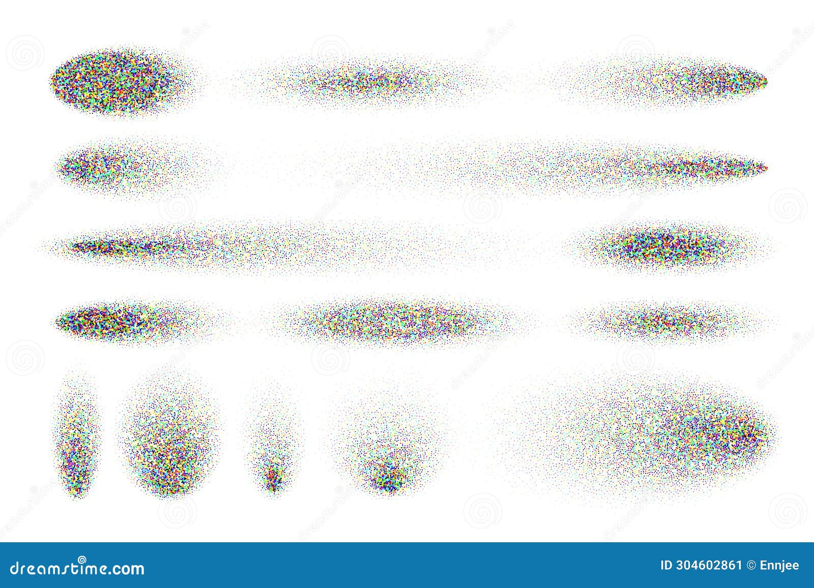 Stipple Shadows Set, Dotted Design Elements. Fading Gradient. Stippling ...