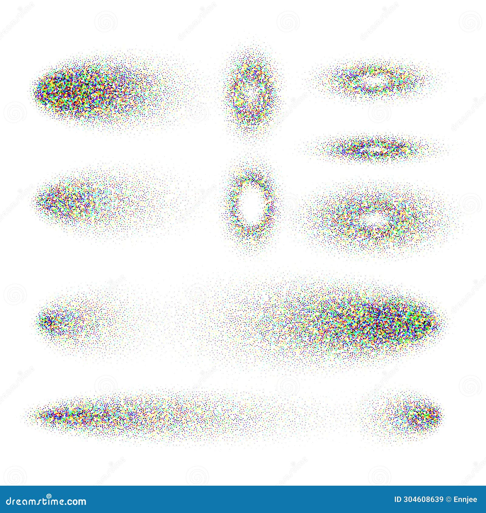 Stipple Shadows Set, Dotted Design Elements. Fading Gradient. Stippling ...