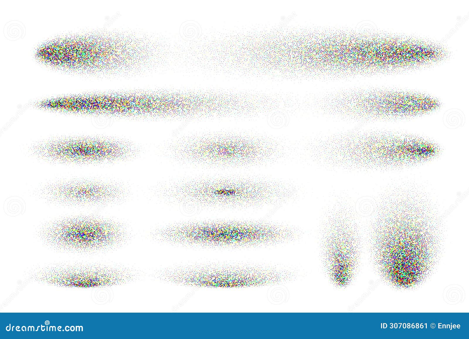 Stipple Shadows Set, Dotted Design Elements. Fading Gradient. Stippling ...