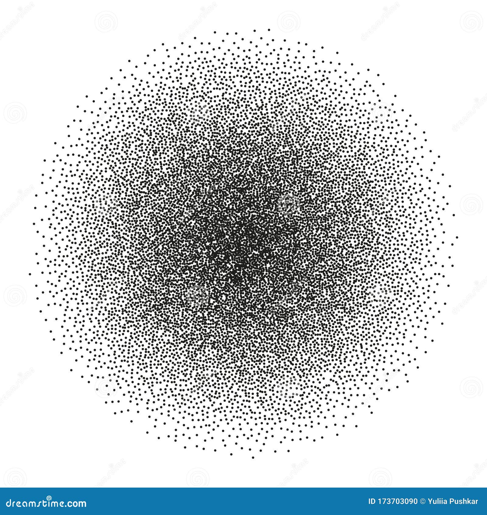 Stipple Spray Circle. Vector Ink Dotted Monochrome Texture. Halftone ... Stipple Spray Circle. Vector Ink Dotted Monochrome Texture. Halftone ...