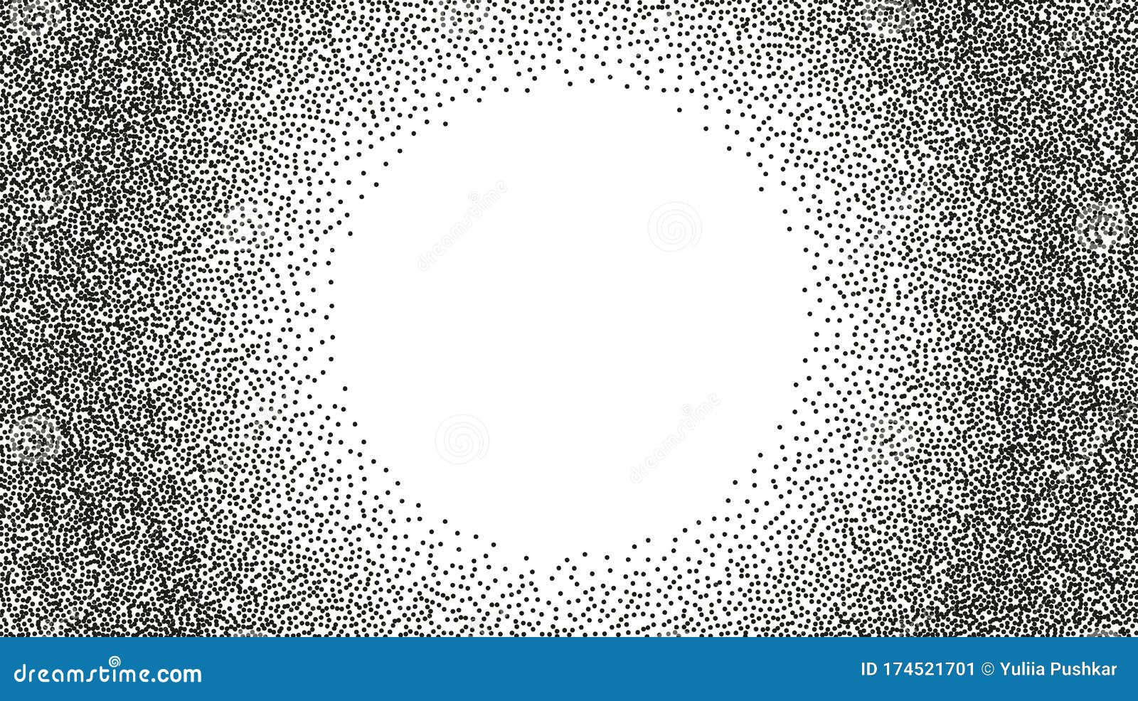 Stipple Circle Frame. Vector Dotted Halftone Background With Round ...