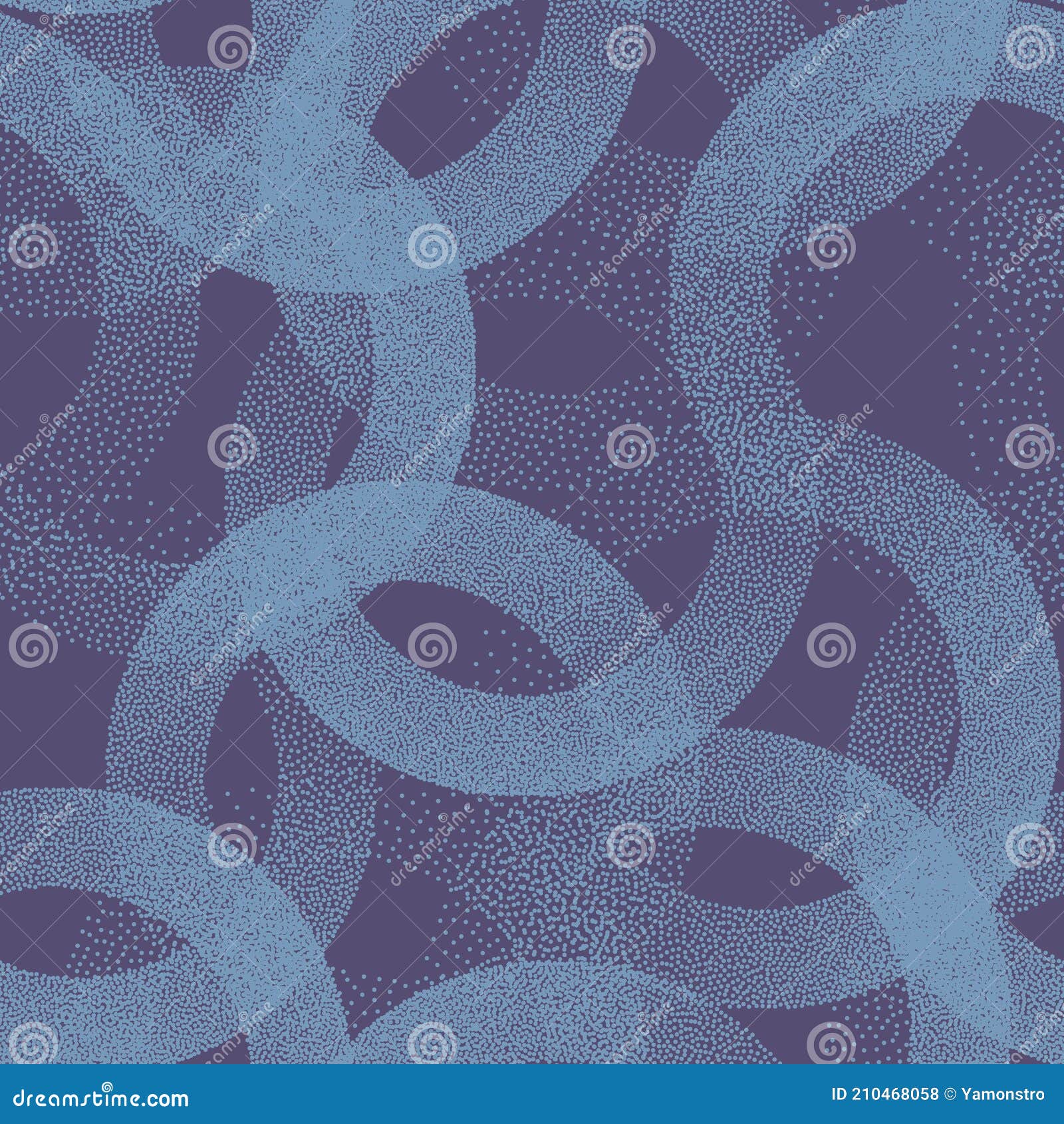Stippled Circles Texture Trendy Seamless Pattern Vector Blue Abstract ...