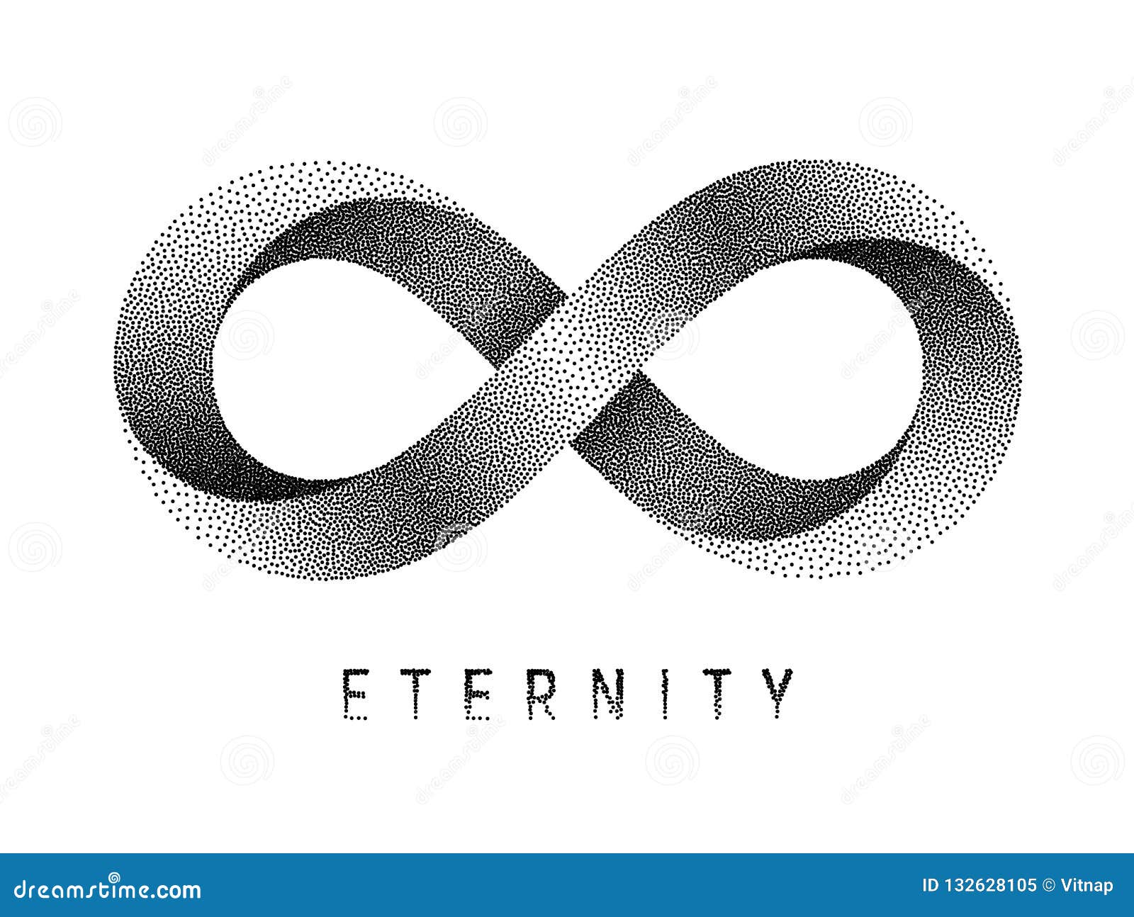 Stippled Eternity Sign. Mobius Strip Symbol. Vector Illustration Stock ...