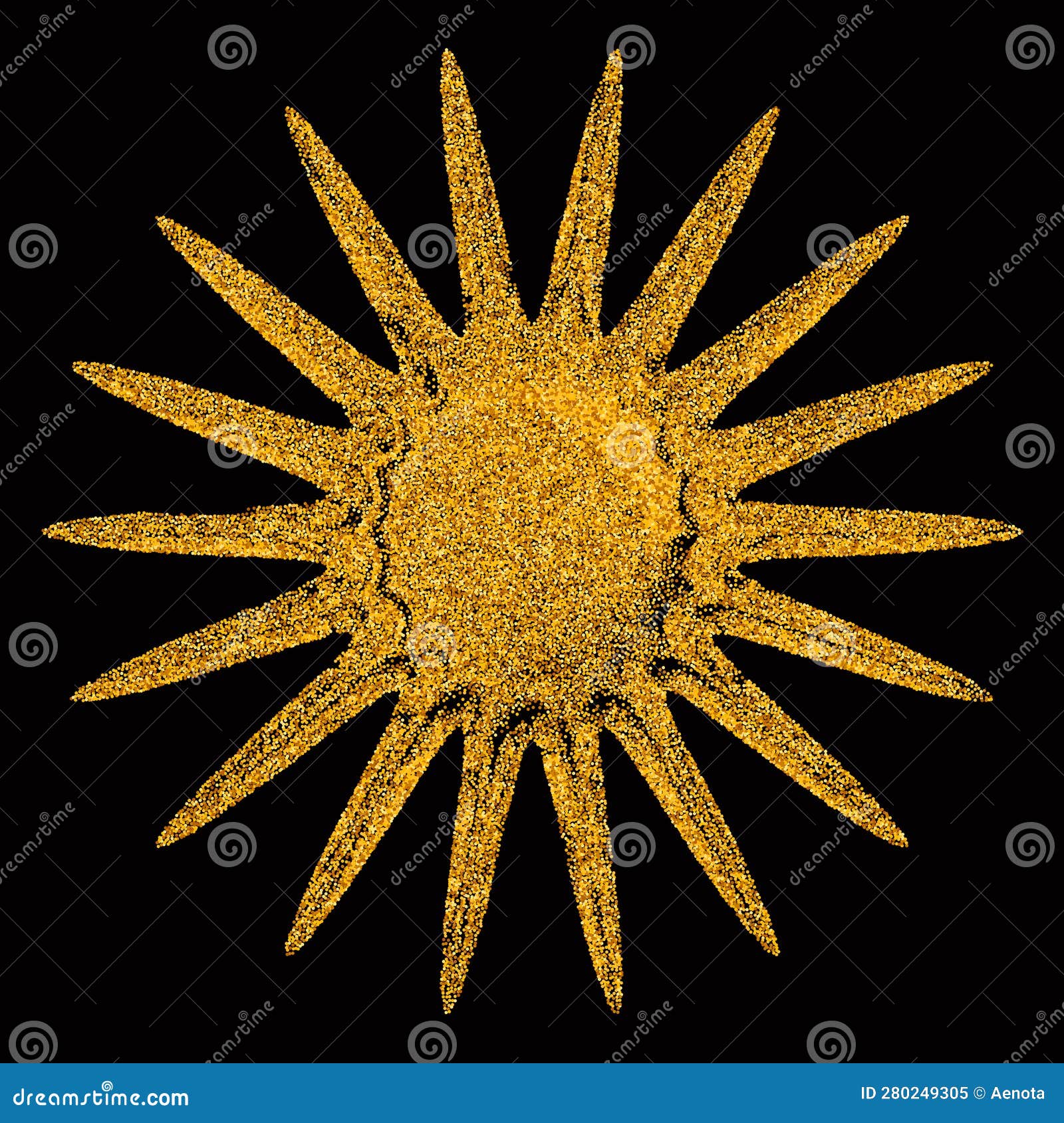 Stippled Gold Star stock vector. Illustration of symmetric - 280249305