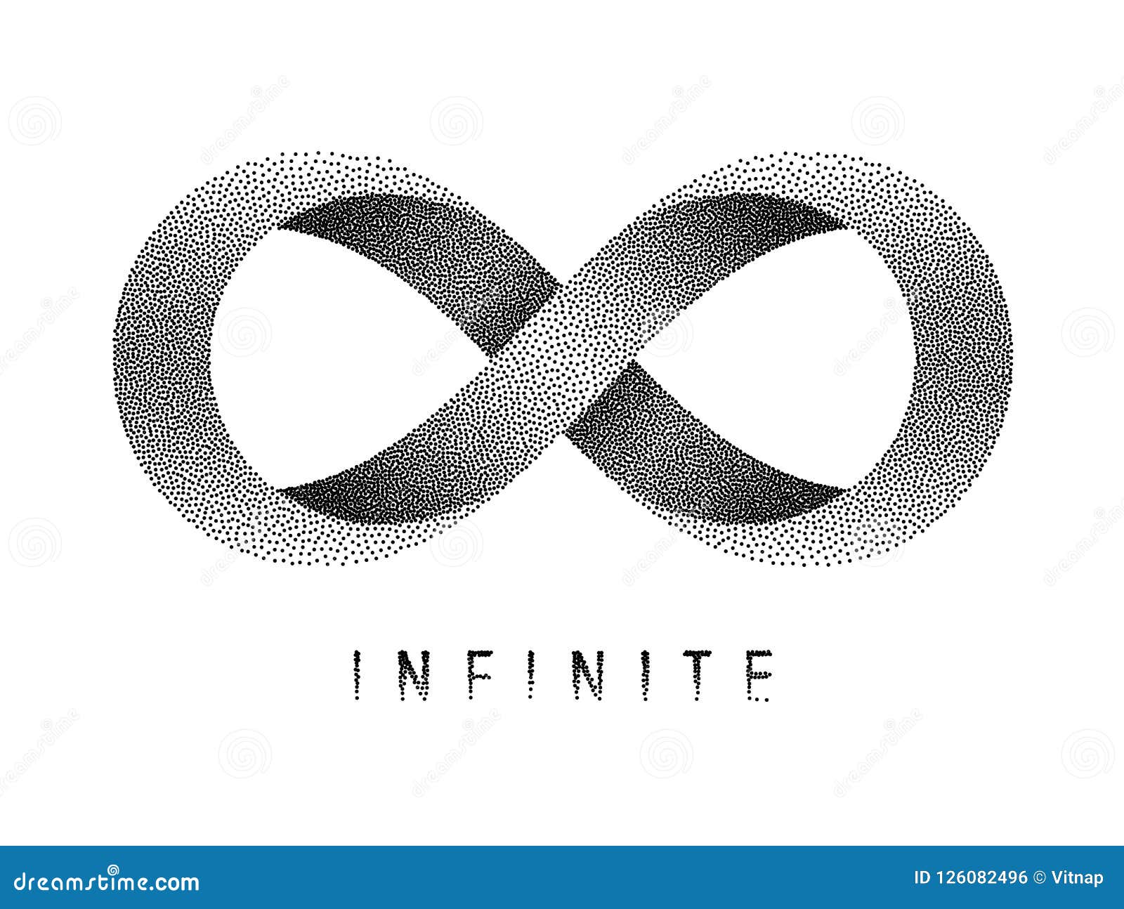 Stippled Limitless Sign. Mobius Strip Symbol. Vector Illustration ...