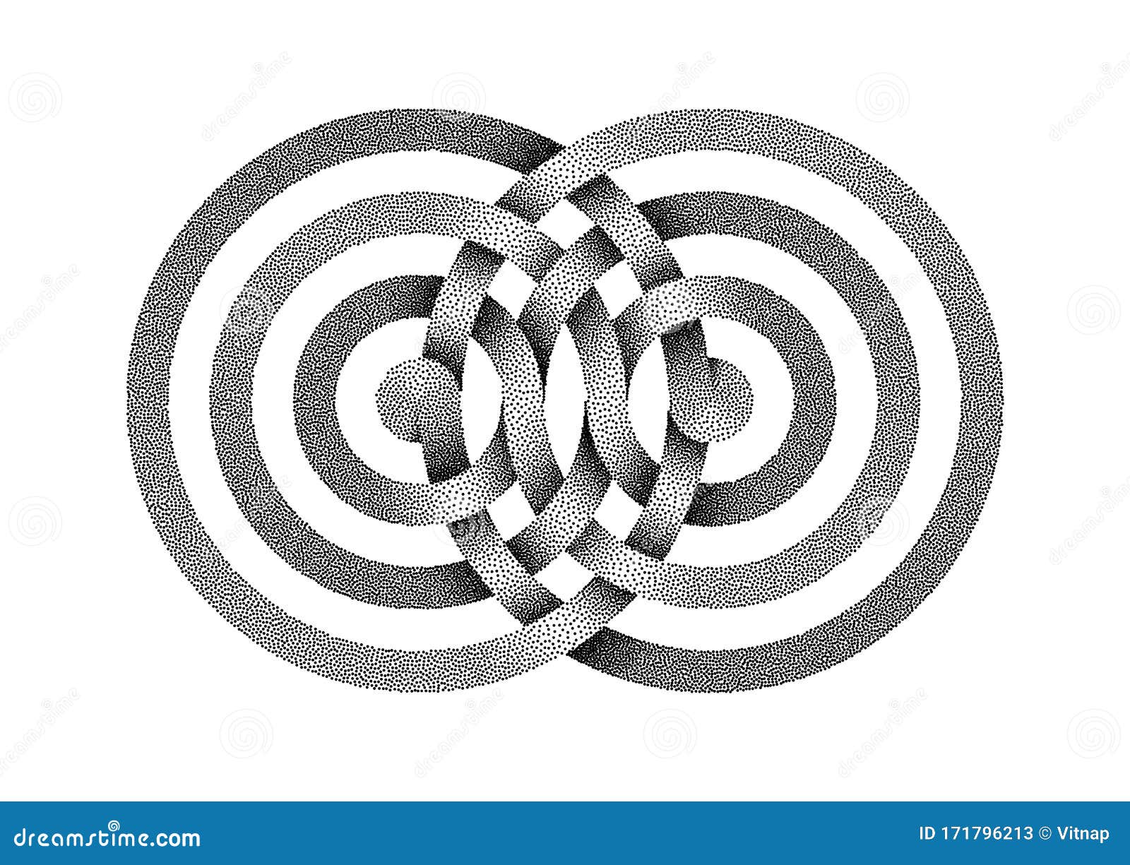 Stippled Infinity Sign Made of Interference Concentric Waves Symbol ...