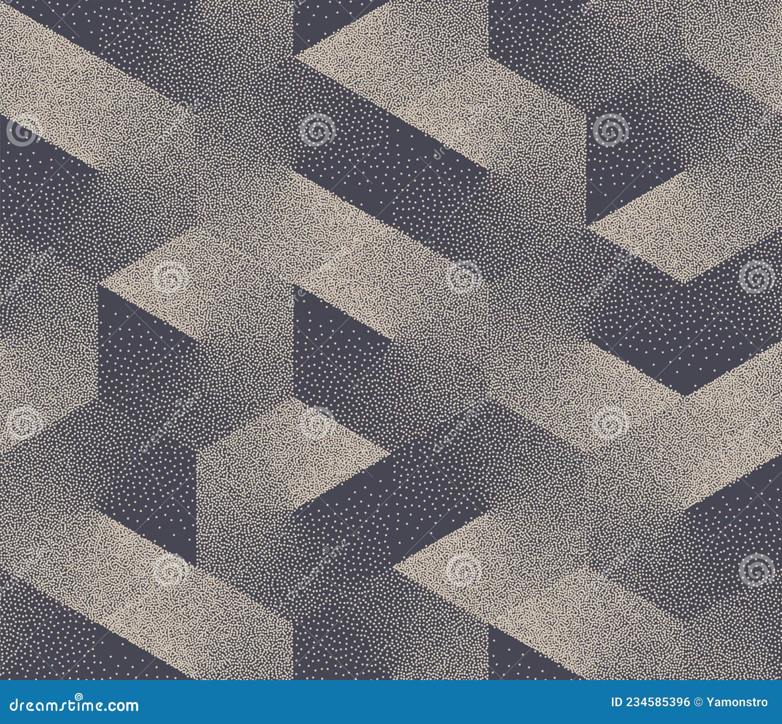 Stippled Isometric Cubes Seamless Pattern Geometrical Vector Abstract ...