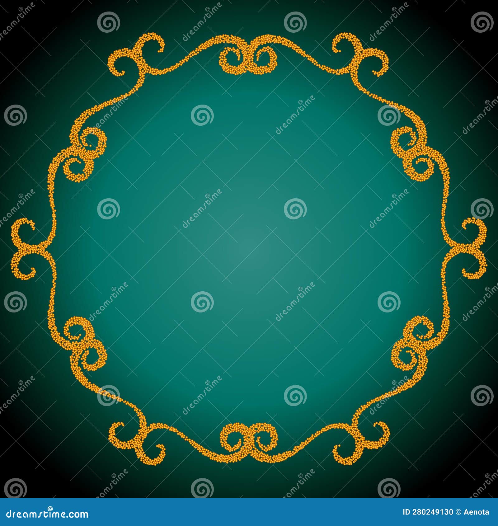 Stippled Round Arabesque Frame Stock Vector - Illustration of period ...