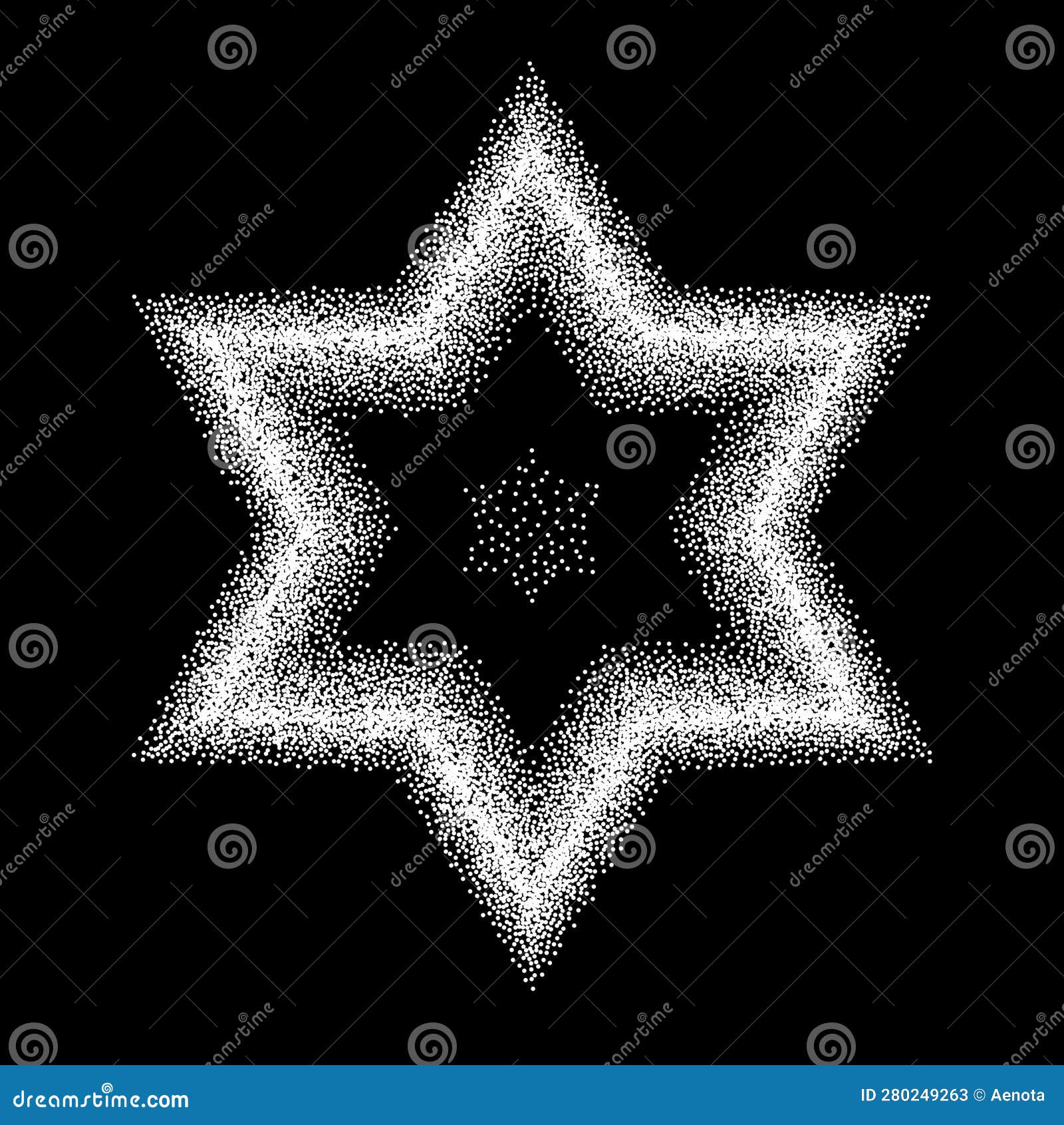 Stippled six-pointed star stock vector. Illustration of hexagram ...
