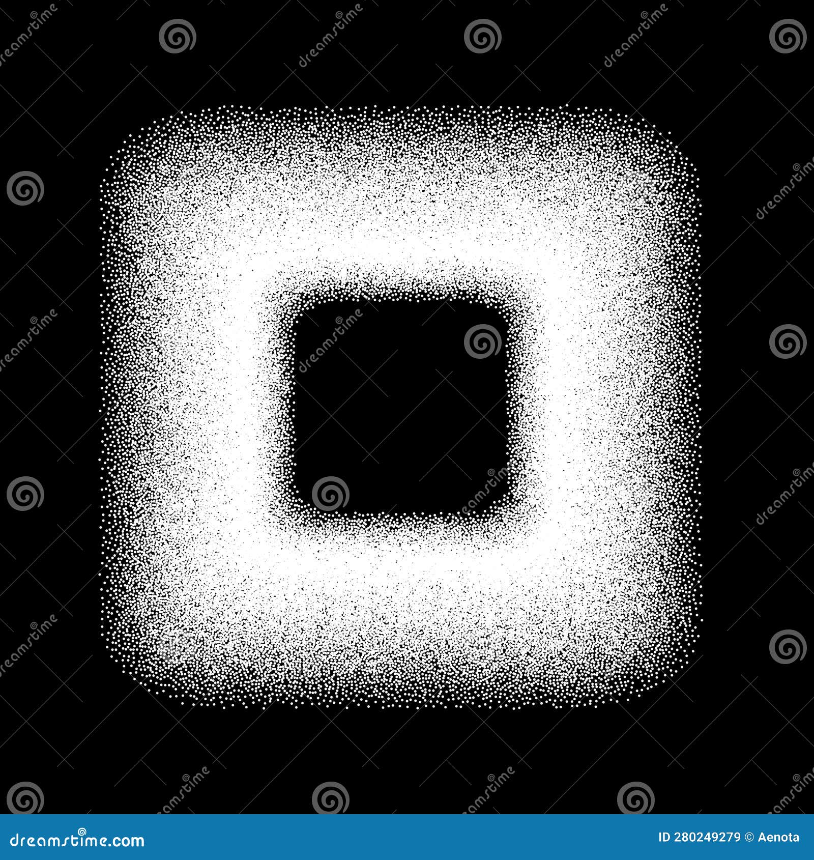 Stippled Square Window on Black Stock Vector - Illustration of ...