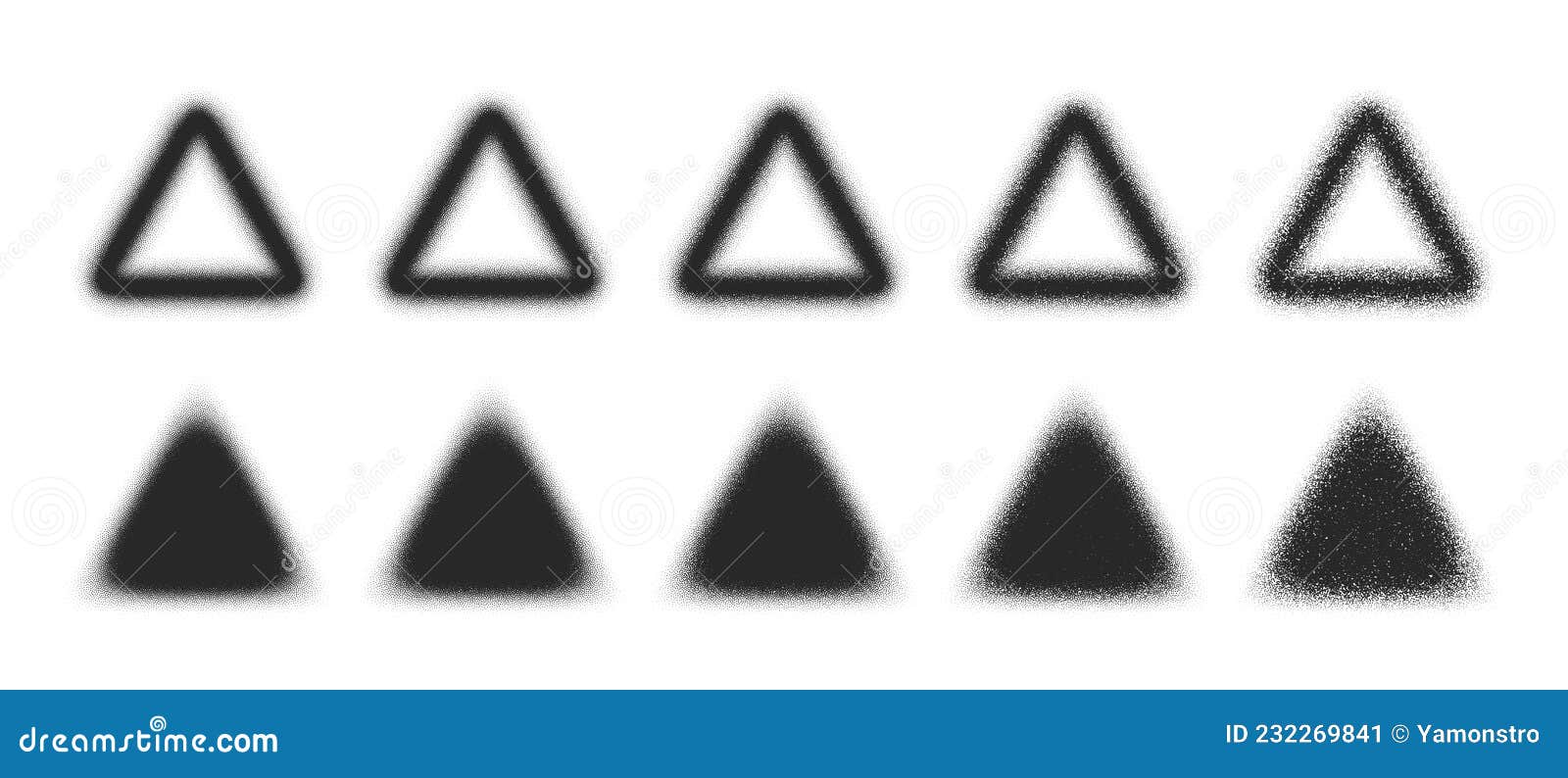 Stippled Triangles Hand Drawn Dotwork Vector Blurred Abstract Shapes ...