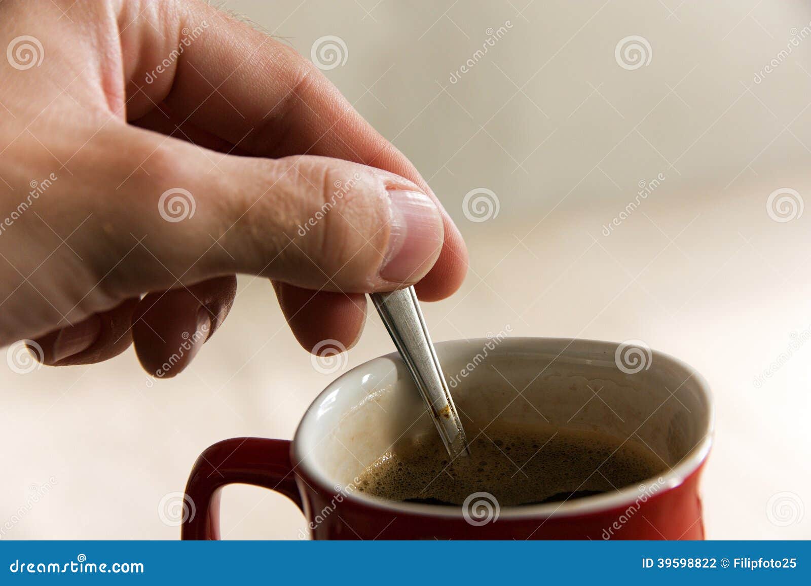 Stir coffee stock photo. Image of drinks, coffee, hands - 39598822