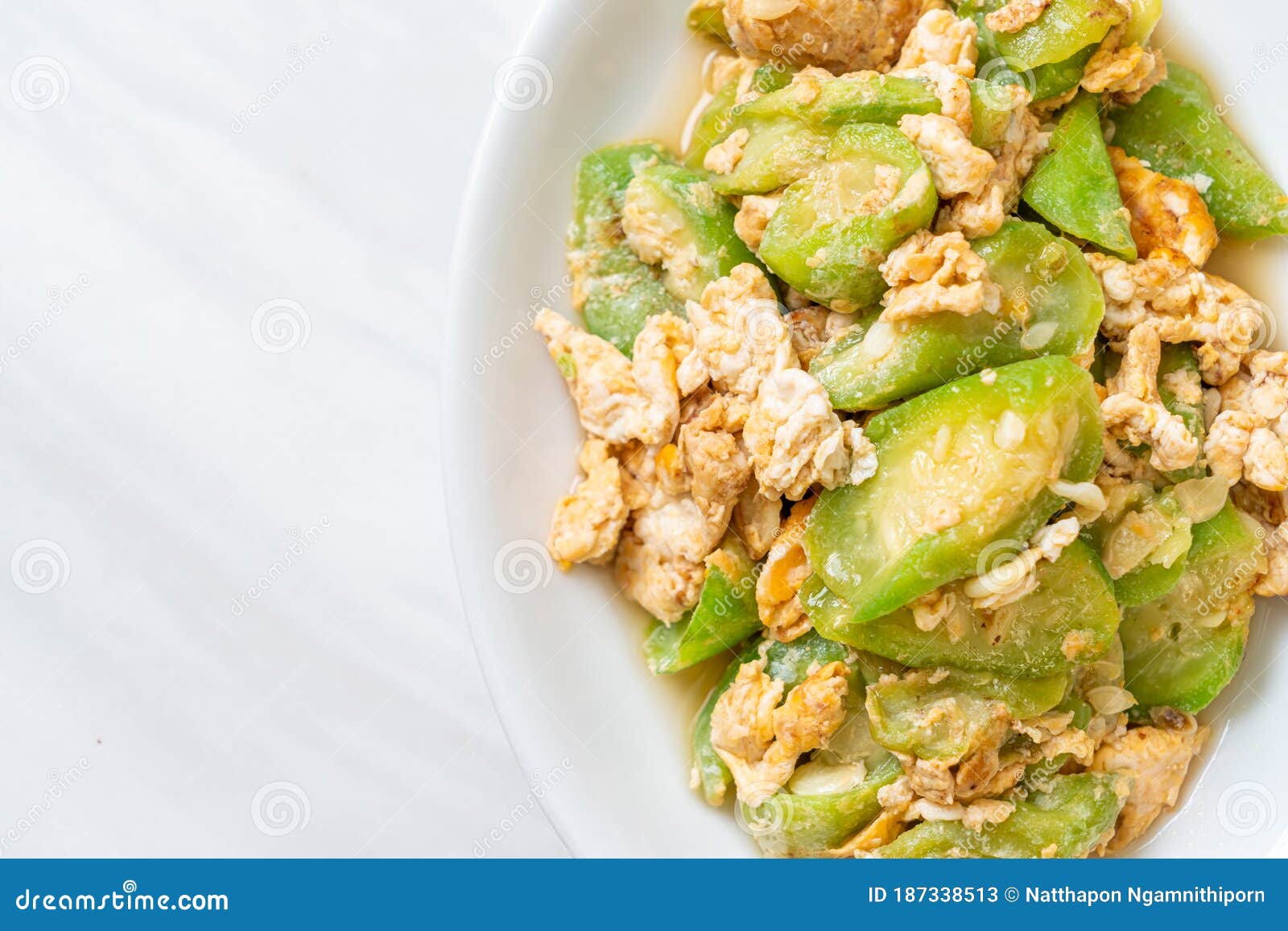 Stir Fried Angled Gourd with Egg Stock Image - Image of loofah, luffa ...