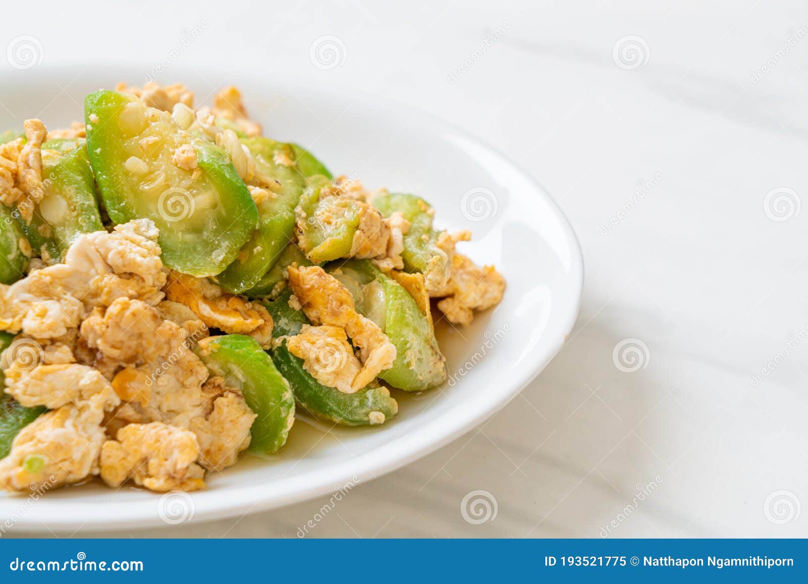 Stir Fried Angled Gourd with Egg Stock Image - Image of roem, meal ...