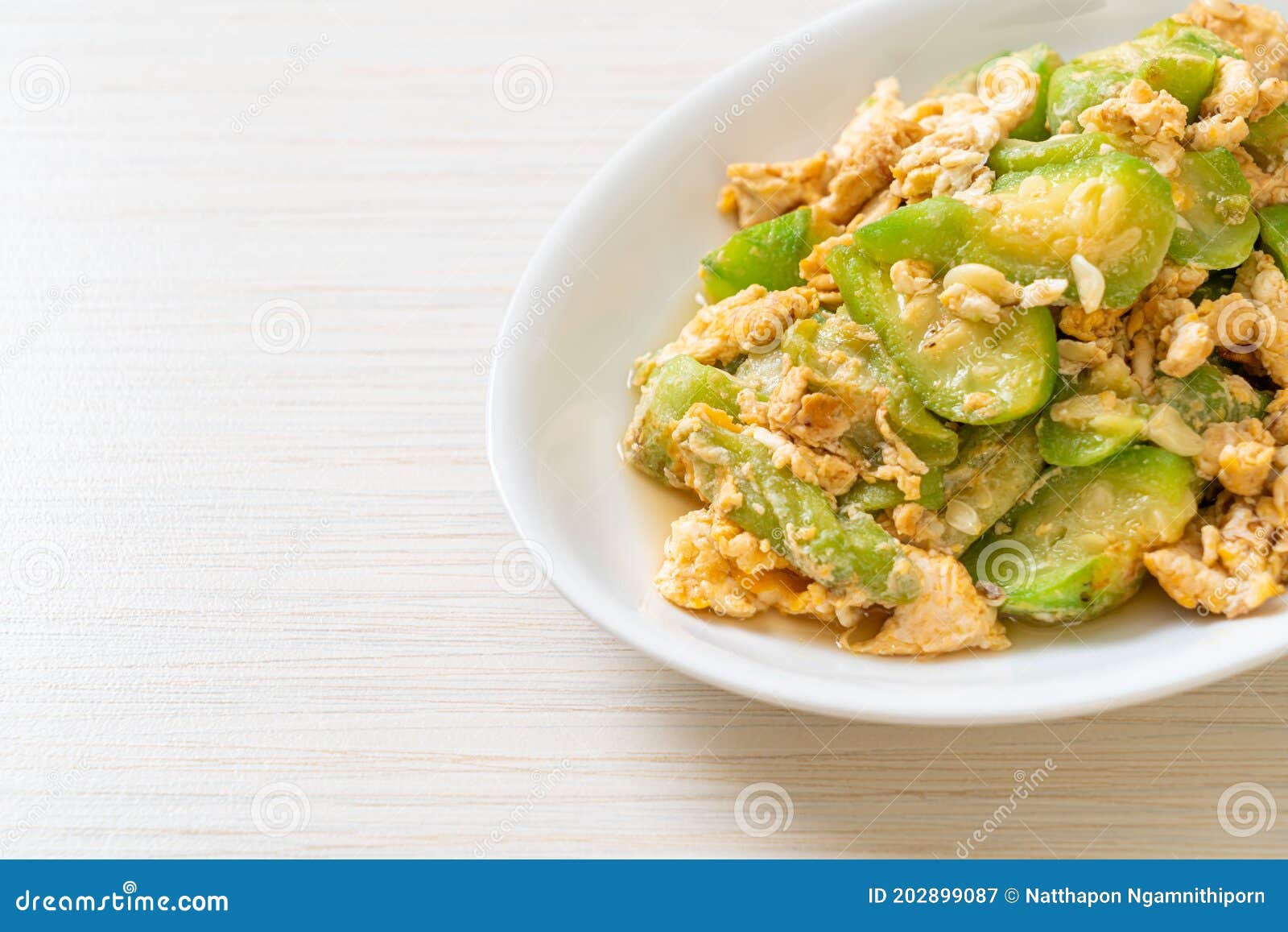 Stir Fried Angled Gourd with Egg Stock Image - Image of dinner, food ...