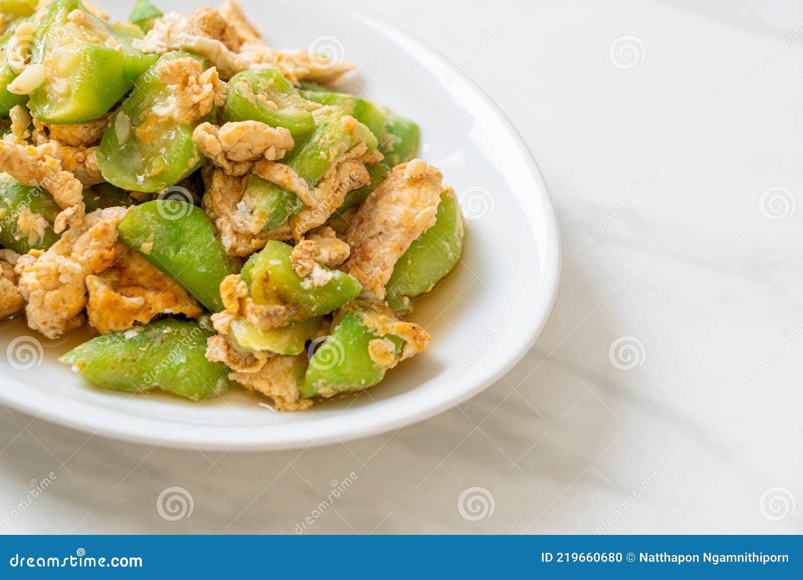 Stir Fried Angled Gourd with Egg Stock Photo - Image of healthy, gourd ...