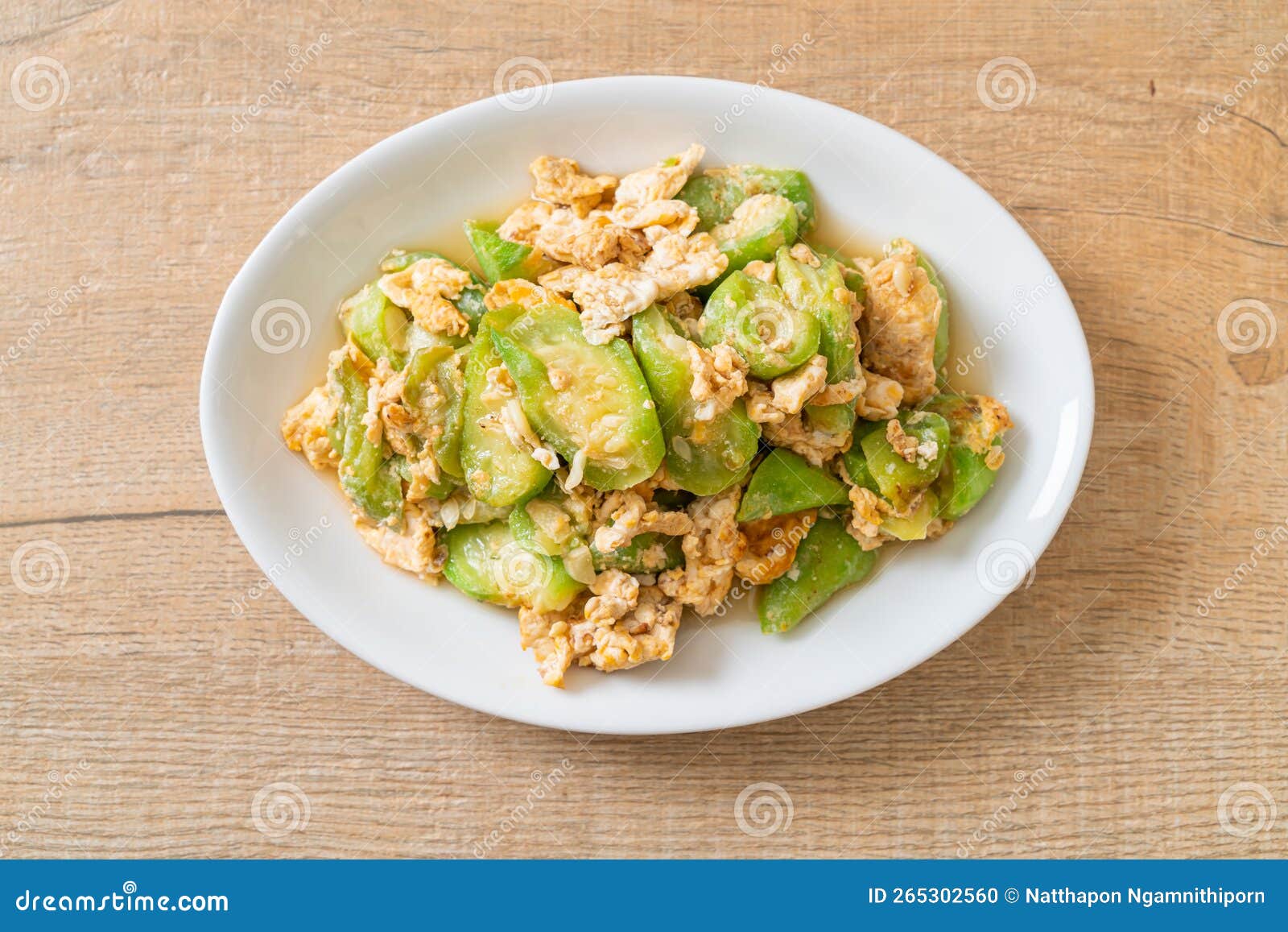 Stir Fried Angled Gourd with Egg Stock Photo - Image of stir ...