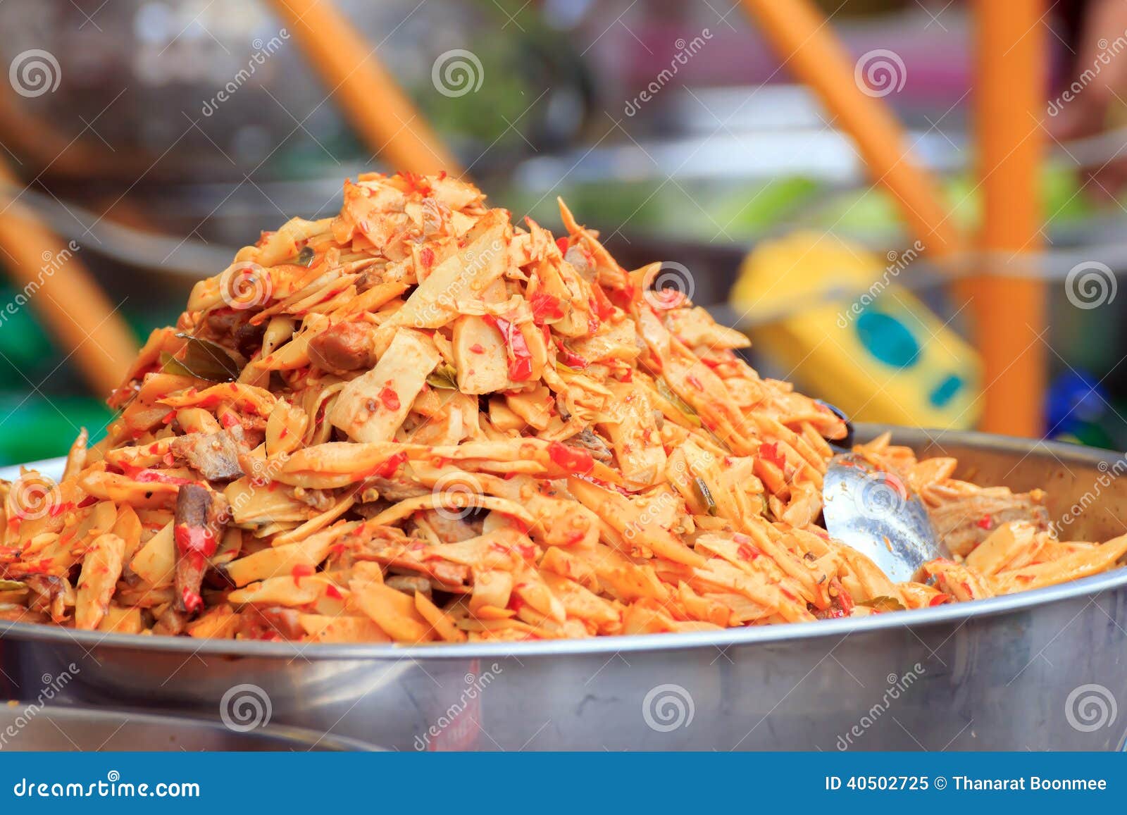 Stir-fried bamboo shoots stock image. Image of onion - 40502725