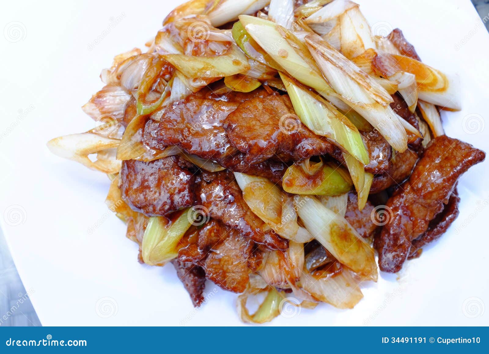 Stir fried beef stock image. Image of plate, sauce, meal - 34491191