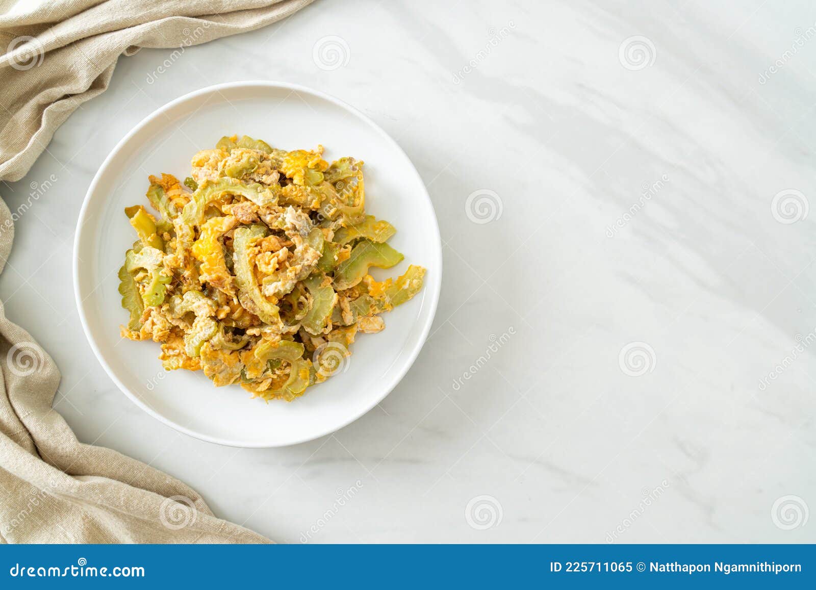 Stir Fried Bitter Gourd with Egg Stock Image - Image of chinese, green ...