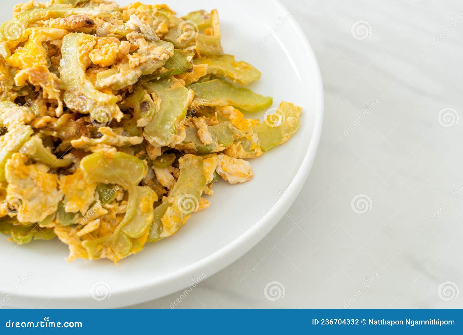Stir Fried Bitter Gourd with Egg Stock Photo - Image of health, bitter ...