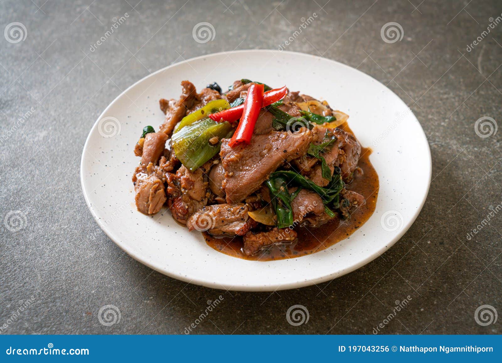 Stir-Fried Black Pepper with Duck Stock Photo - Image of gourmet, duck ...