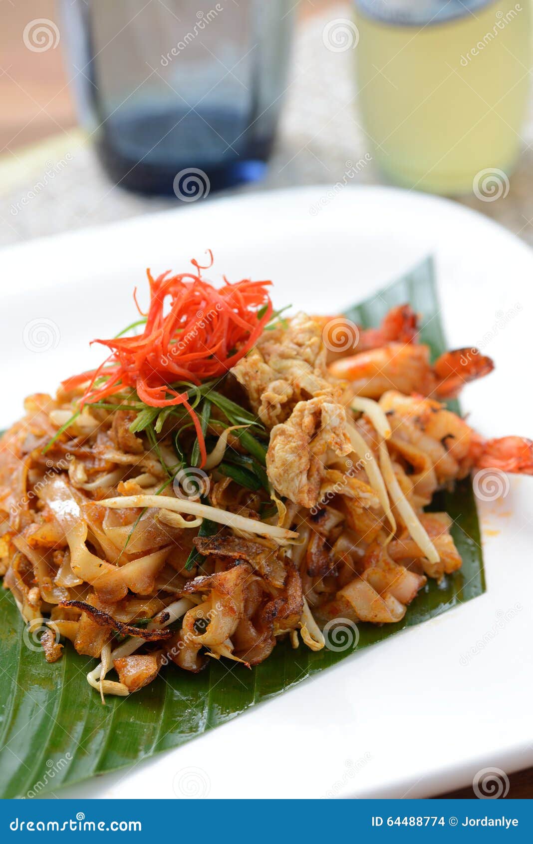 Stir Fried Char Kuey Teow with Drink Stock Photo - Image of popular ...