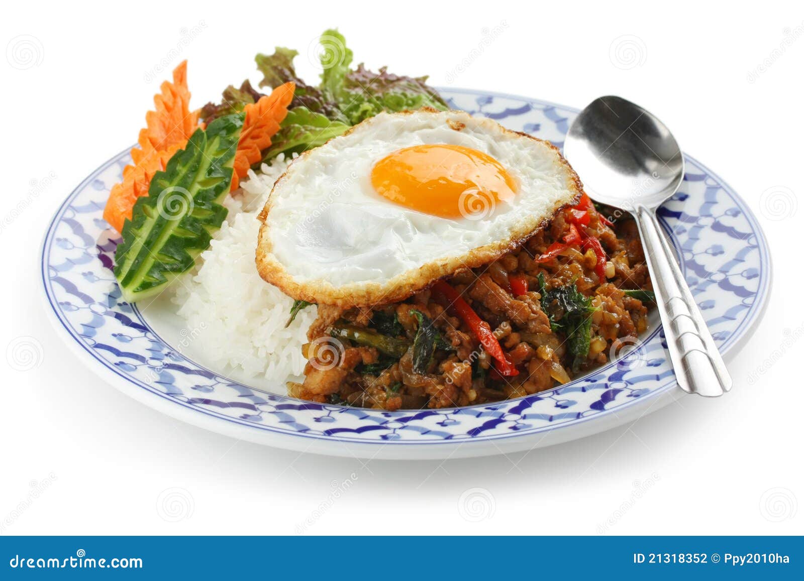 Stir Fried Chicken with Holy Basil , Gai Pad Bai G Stock Photo - Image ...