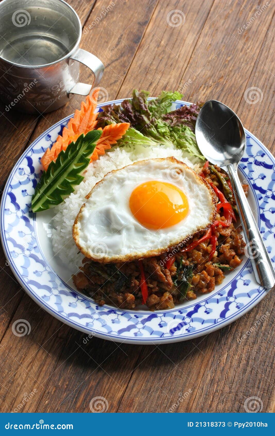 Stir Fried Chicken with Holy Basil , Gai Pad Bai G Stock Image - Image ...