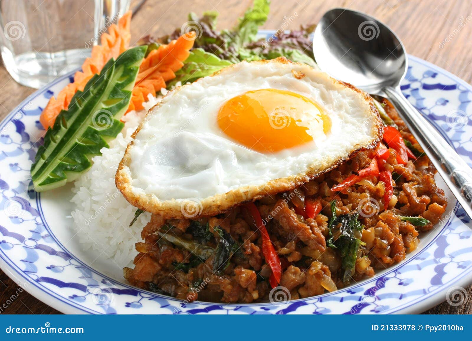 Stir Fried Chicken with Holy Basil , Gai Pad Bai G Stock Photo - Image ...