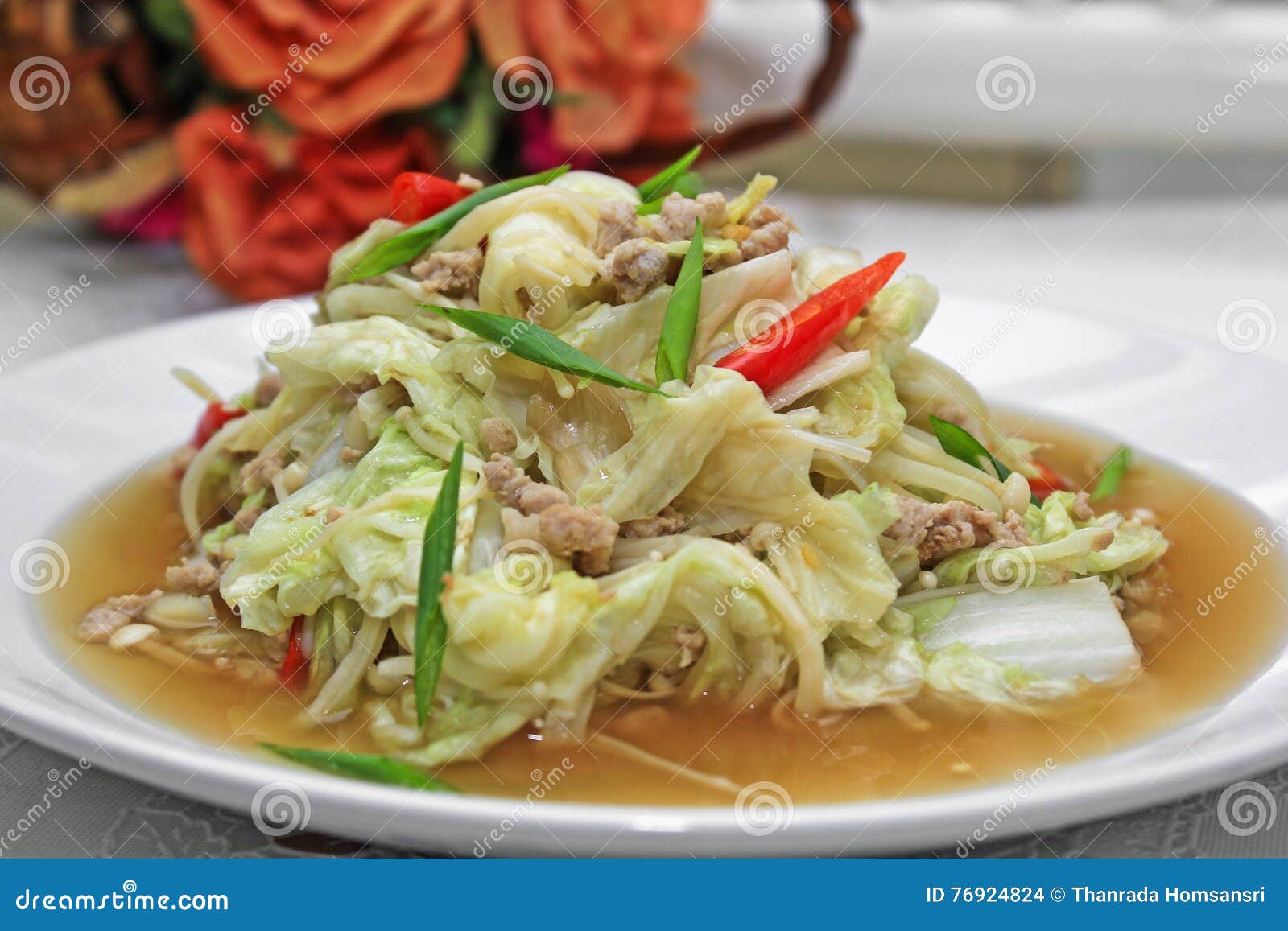 Stir-fried chinese cabbage stock photo. Image of cabbage - 76924824