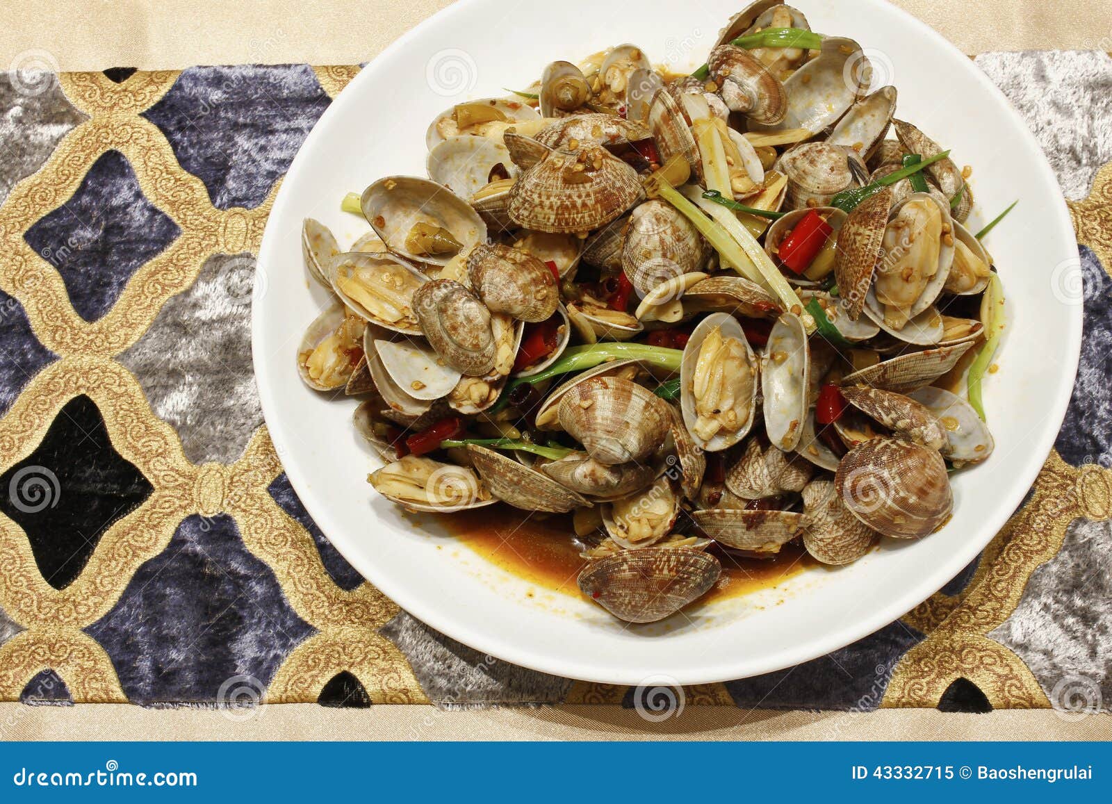 Stir fried clams stock image. Image of food, china, cooking - 43332715