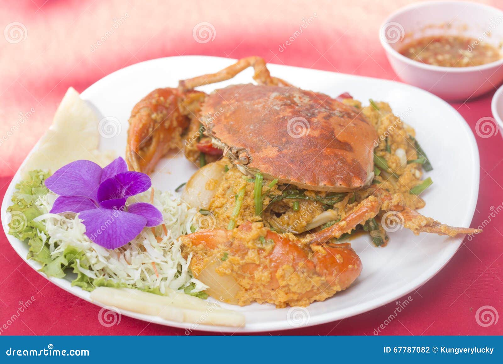 Stir Fried Crab with Curry Powder Stock Photo - Image of dinner ...