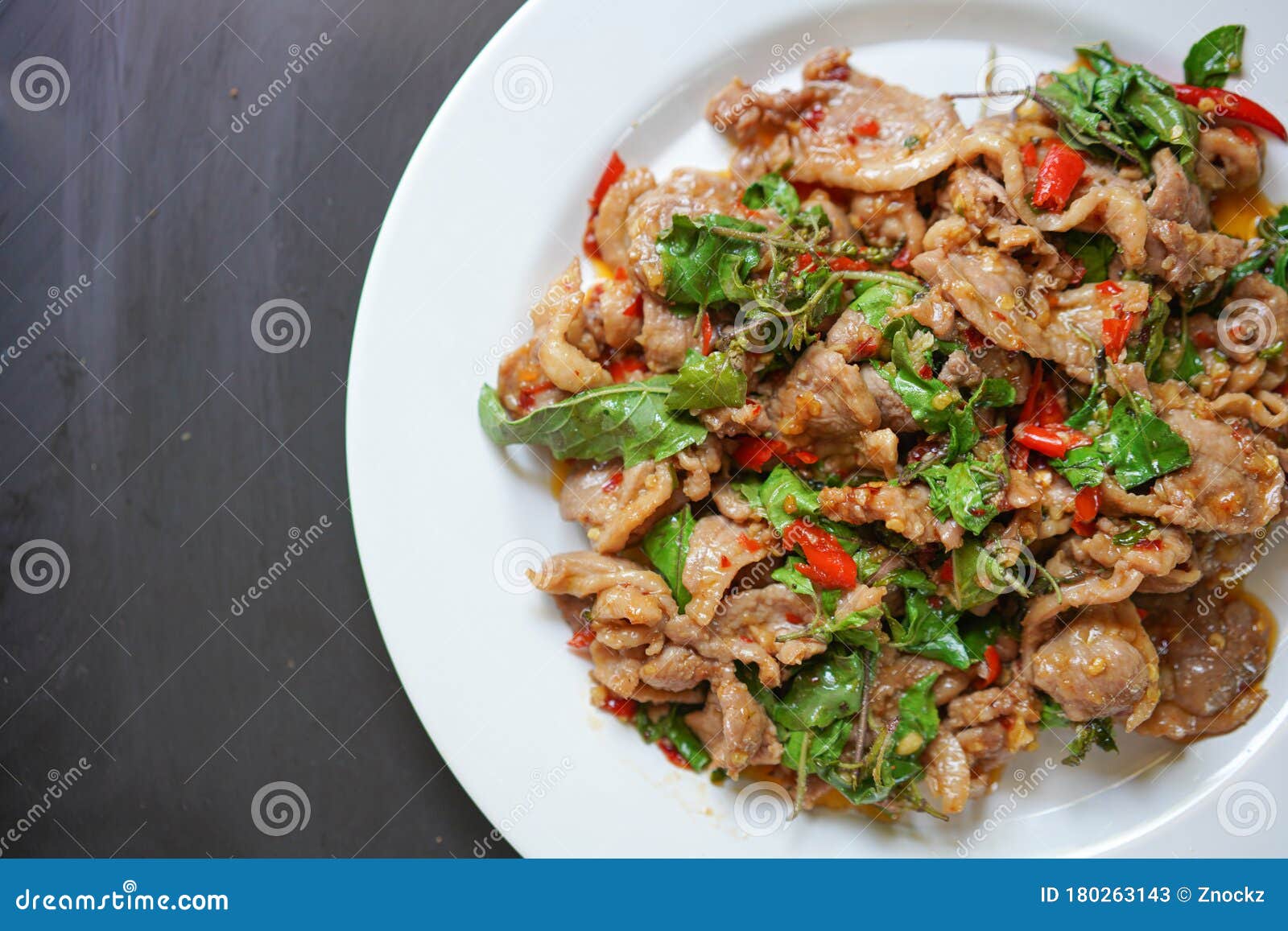 Stir-fried Duck and Basil Thai Food Spicy Stock Image - Image of spices ...