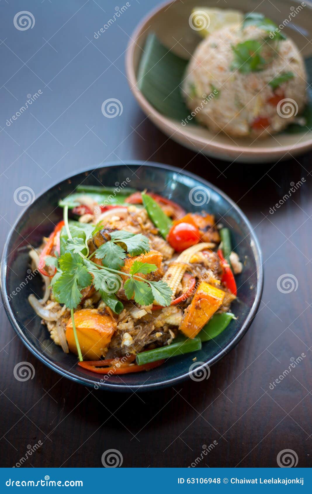 Stir fried grass noodle. stock photo. Image of curry - 63106948
