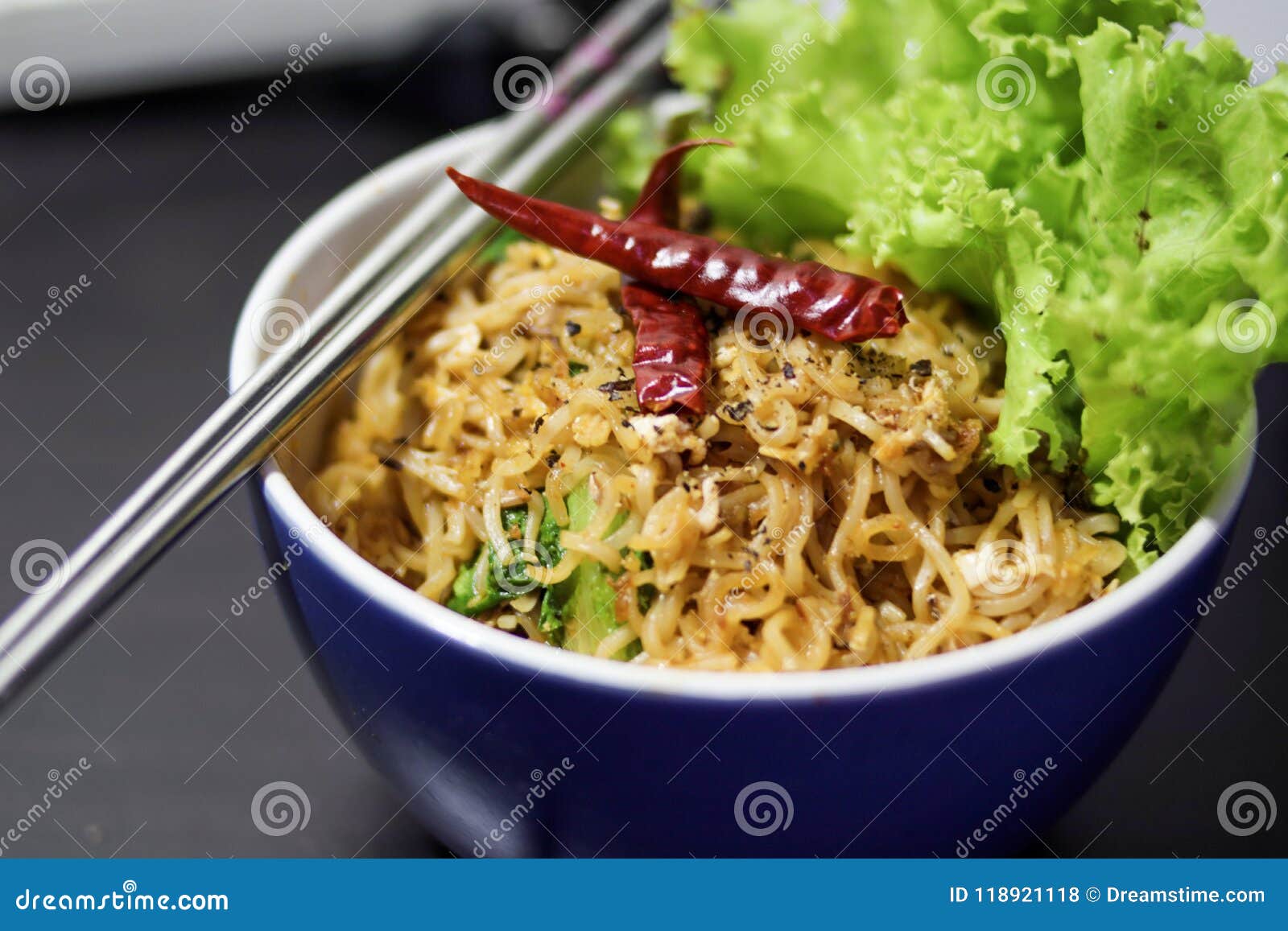 Stir-fried instant noodles stock photo. Image of lunch - 118921118