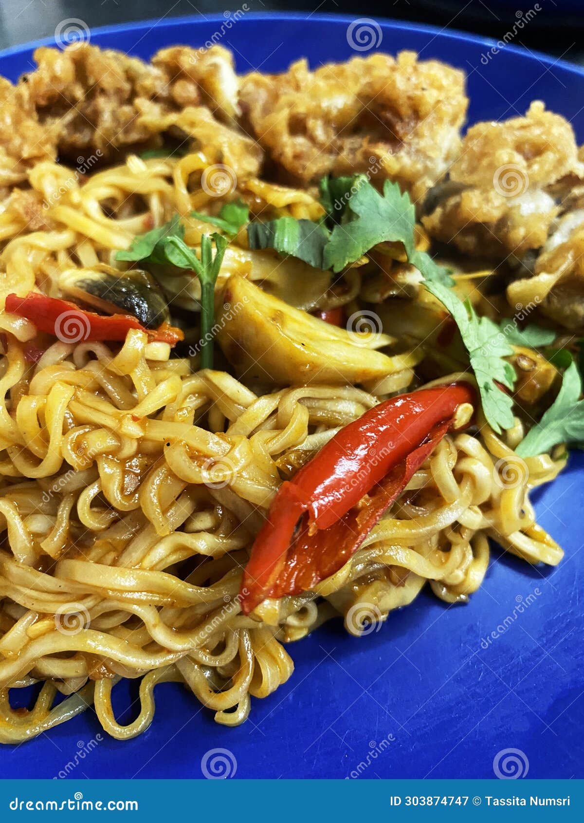 Stir Fried Instant Noodles with Tom Yum Stock Image - Image of thailand ...