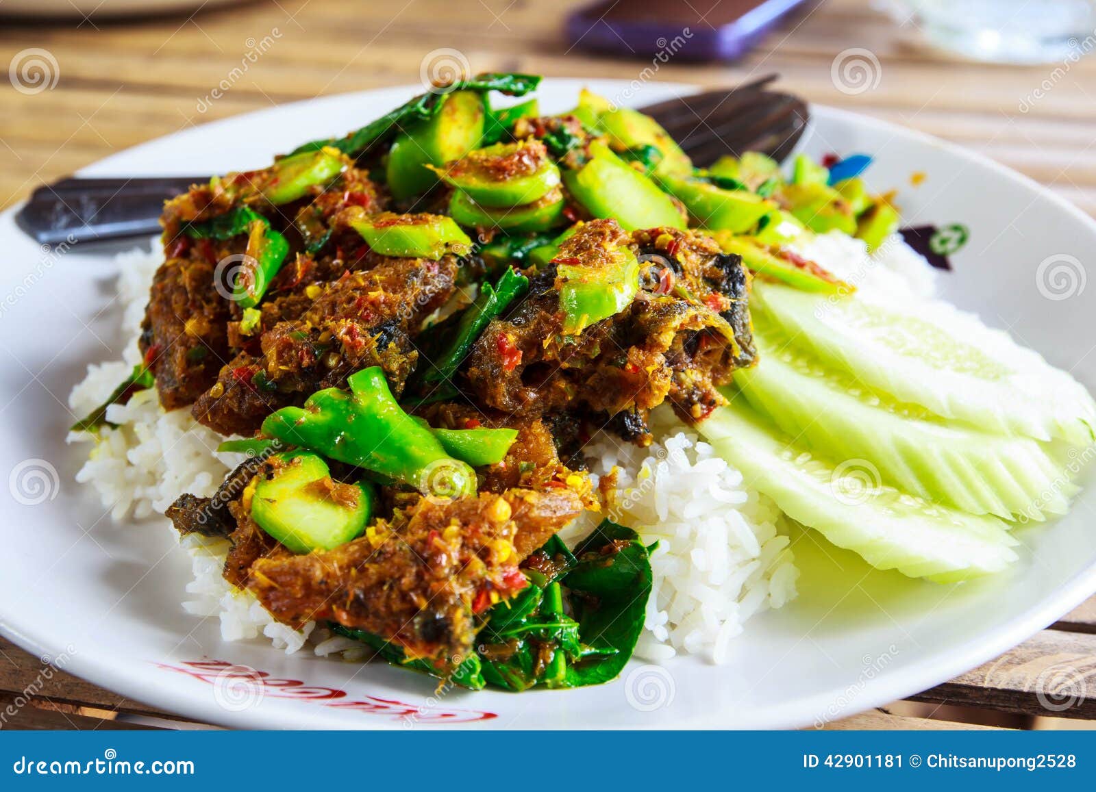 Stir-fried Kale with Crispy Fish Stock Image - Image of fish, kale ...