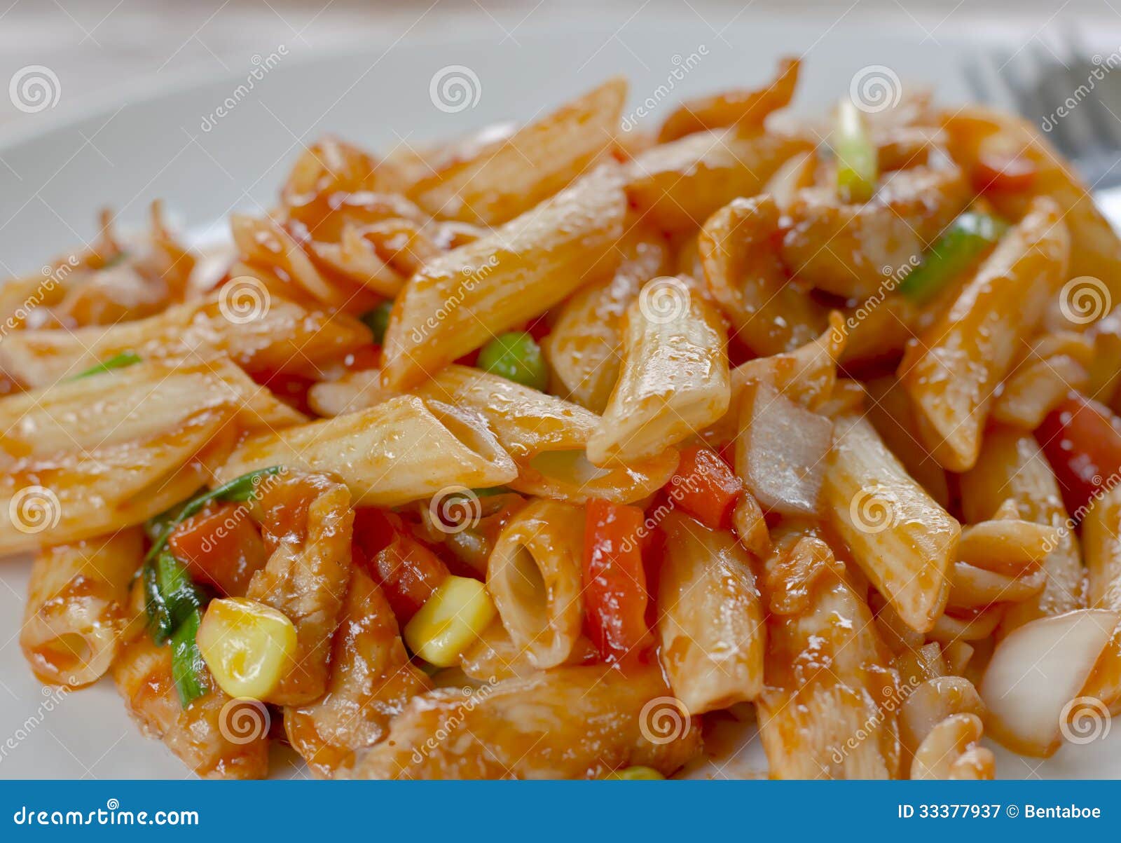 Stir-fried Macaroni with Ketchup Stock Image - Image of food, appetite ...
