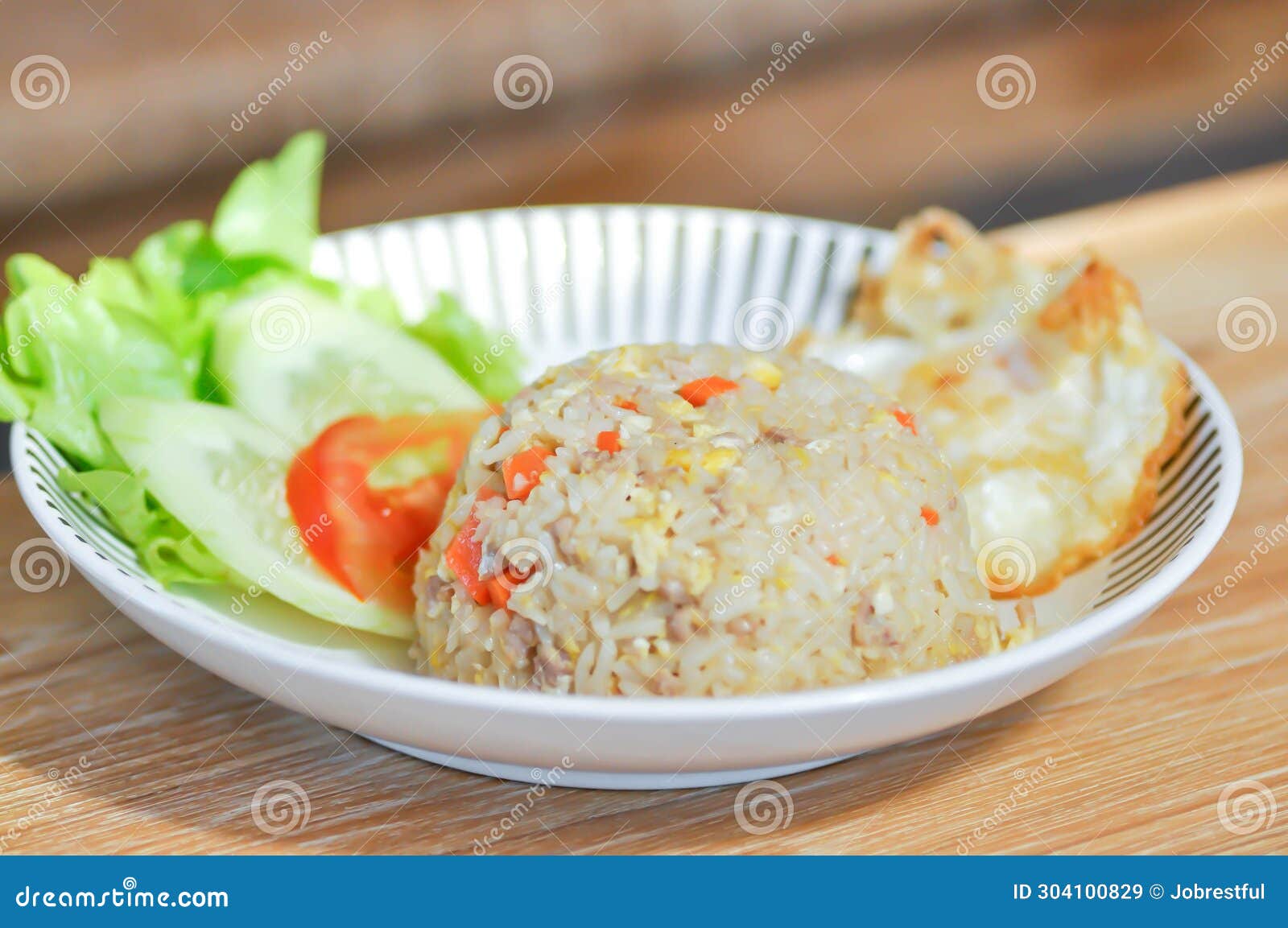 Stir Fried Rice or Fried Rice with Sunny Side Up Egg Stock Image ...