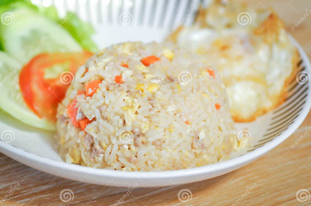 Stir Fried Rice or Fried Rice with Sunny Side Up Egg Stock Photo ...